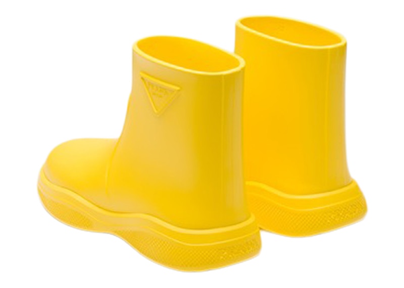 Prada Pull-On Rain Booties Sunny Yellow Rubber - 1T859M_3LKD_F0377_F ...