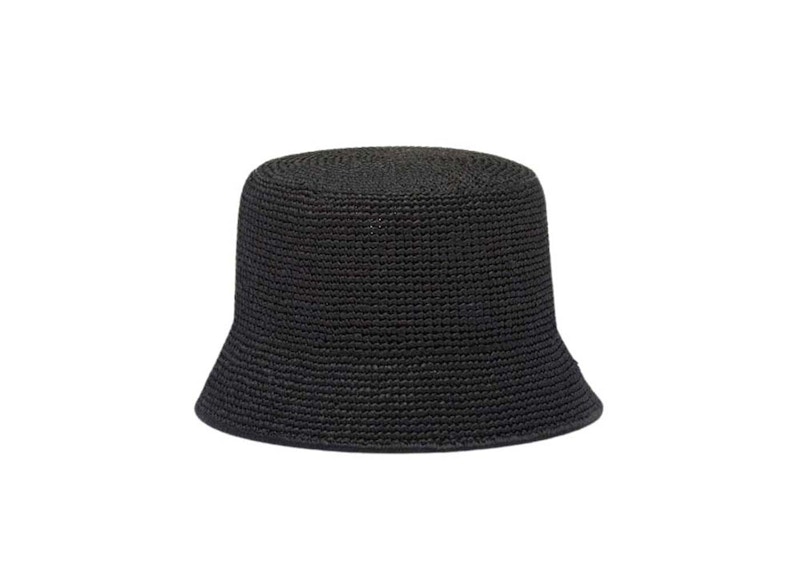 Prada Raffia Bucket Hat Black in Raffia - US