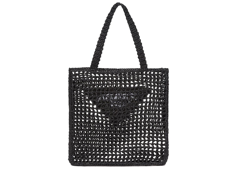 Prada Raffia Tote Bag Black in Raffia - US