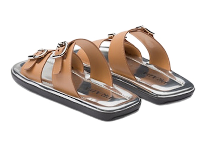 Prada Rectangle Sandals Beige Leather - 1XX628_248_F0P9G_F_020 - US