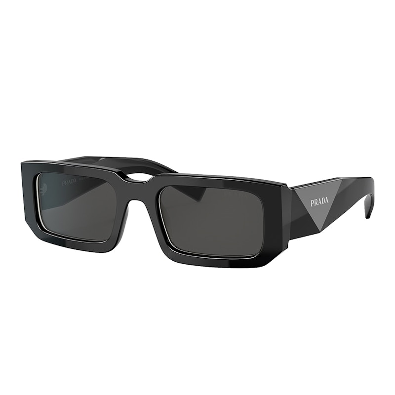Prada Rectangle Sunglasses Black/White (PR_06YS_09Q5S0_53mm) in Plastic ...