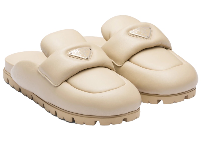 Prada Soft Padded 20mm Sabots Desert Beige Nappa Leather - 1S084N_2DL8 ...