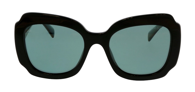 Prada Square Sunglasses Black/Azure Mirrored Internal Silver (0PR 16YS ...