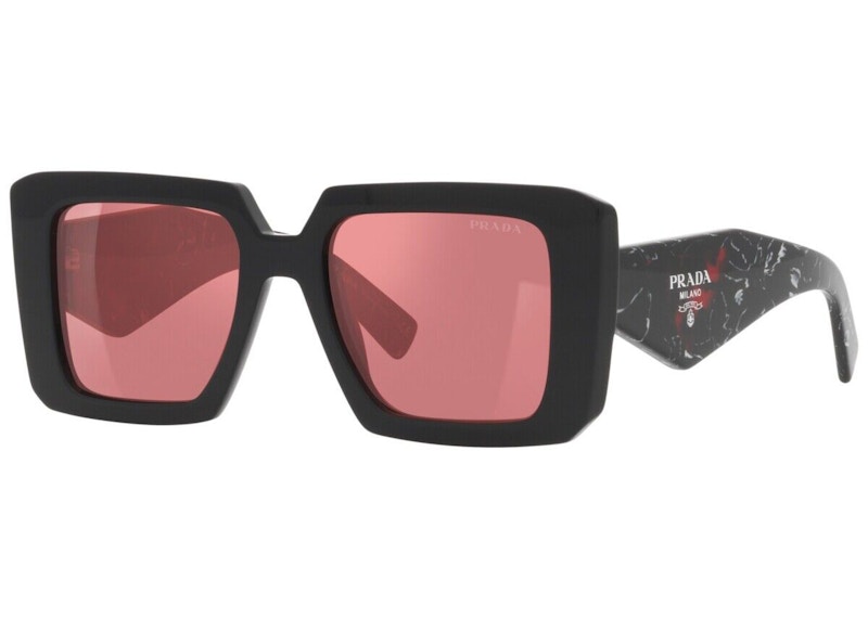 Prada Square Sunglasses Black (PR23YS-1AB06Q-51) in Acetate with Silver ...