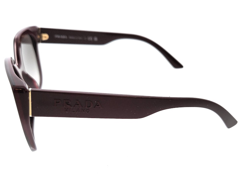 Prada Square Sunglasses Bordeaux OU-MFN5-E4NE in Acetate with Gold-tone ...