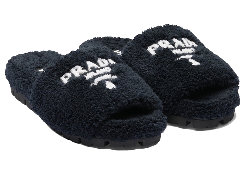 Prada Terry Cloth Slides Black (Women's) - 1XX602_H39_F0967_F_020 - US