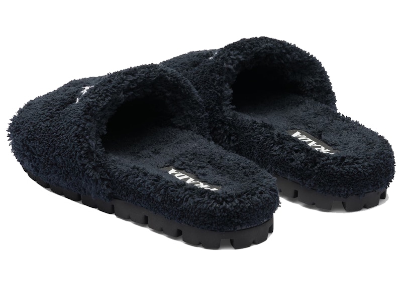 Prada Terry Cloth Slides Black (Women's) - 1XX602_H39_F0967_F_020 - US