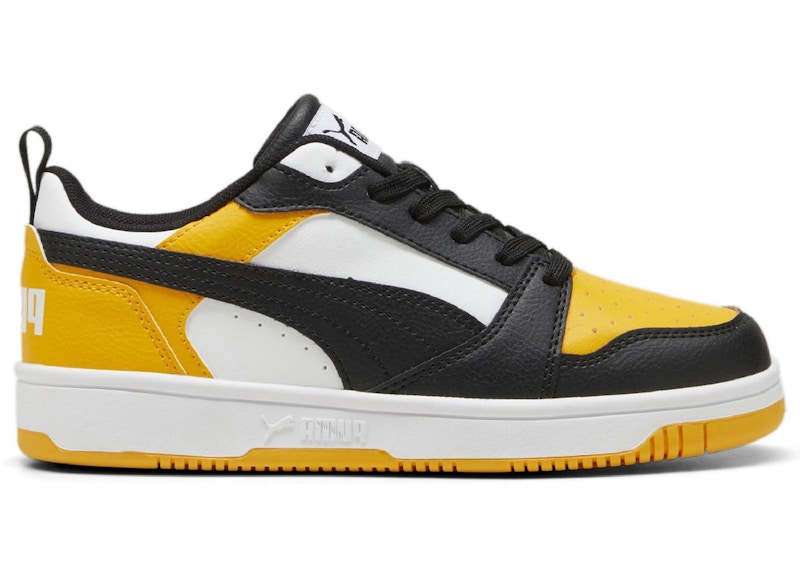 Puma Rebound V6 Low Black White Yellow (GS) - 393833-18 - US
