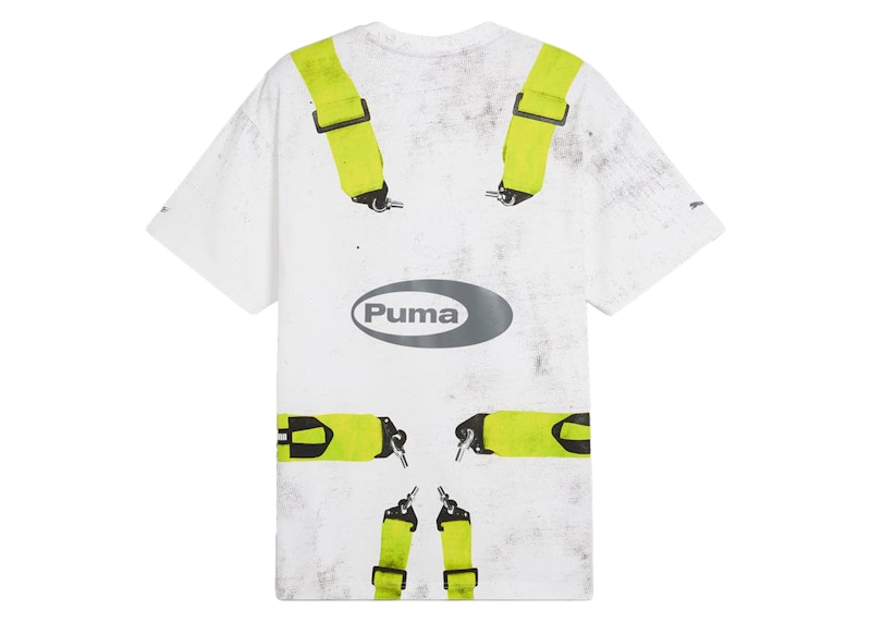 Puma x A$AP Rocky Seatbelt Tee White/Lime Pow Men's - SS24 - US