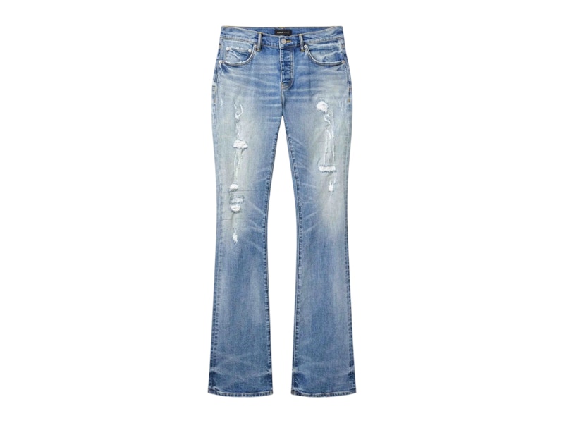 Purple Brand Super Stack Flare Jeans Light Indigo Men's - SS25 - US