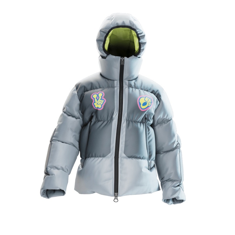 RTFKT CloneX Alien Space Puffa Jacket Grey Men's - US