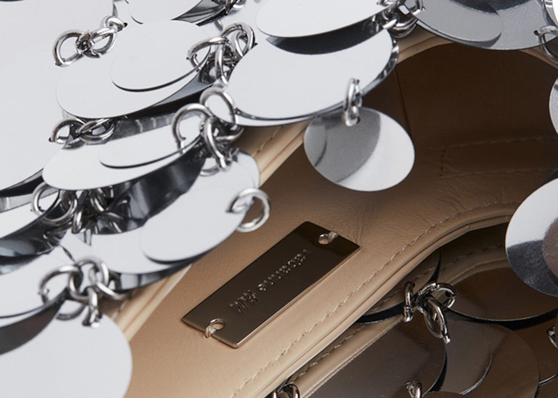 Rabanne H&M Disc-Embellished Shoulder Bag Silver in Polyester/Leather ...