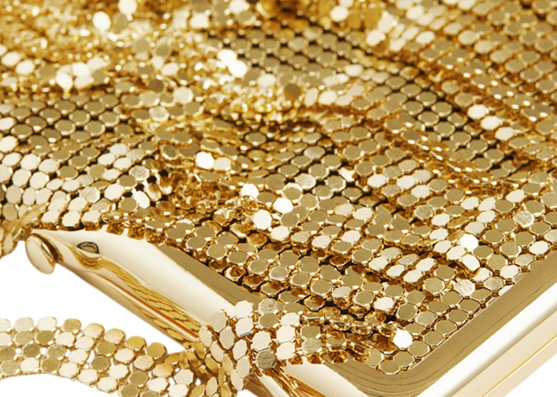 Rabanne H&M Metal-Mesh Bag with Fringe Gold in Polyester/Aluminum with ...