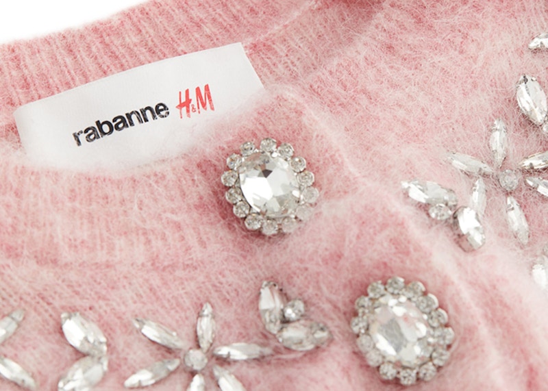 Rabanne H&M Embellished Mohair-Blend Cardigan Pink - FW23 - US