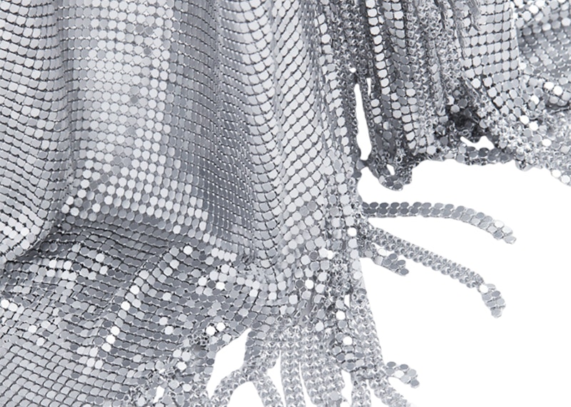 Rabanne H&M Metal-Mesh Top with Fringe Silver - FW23 - US