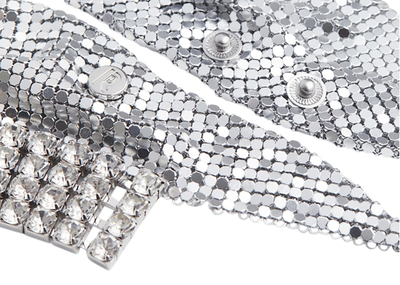 Rabanne H&M Metal-Mesh Triangle Scarf with Fringe Silver - FW23 - US