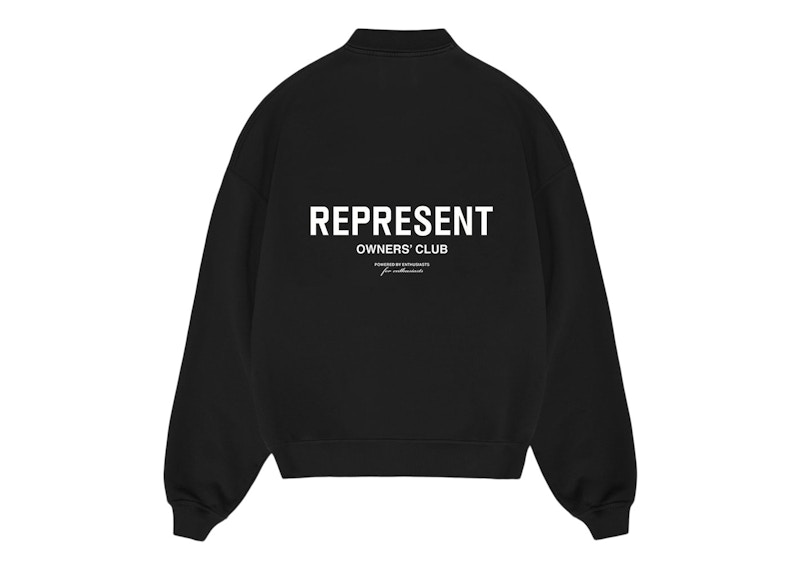 Represent Owners Club Long Sleeve Polo Sweater Black Men's - FW23 - US