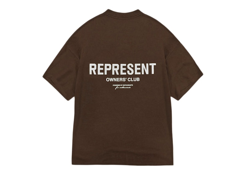 Represent Owner's Club T-Shirt Brown/White Men's - SS22 - US