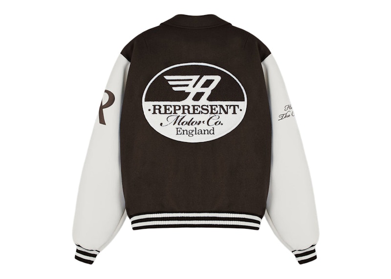 Represent Racing Team Varsity Jacket Brown Men's - FW22 - US