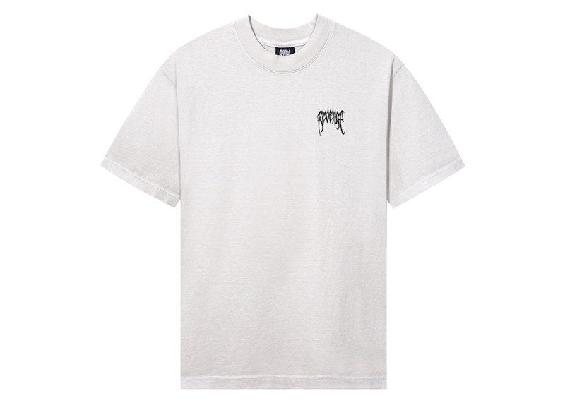 Revenge Black Embroidered Basic Tee Cement Men's - SS24 - US