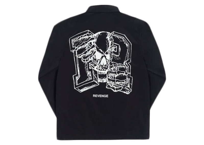 Revenge Broken R Coaches Jacket Black Men's - FW22 - US