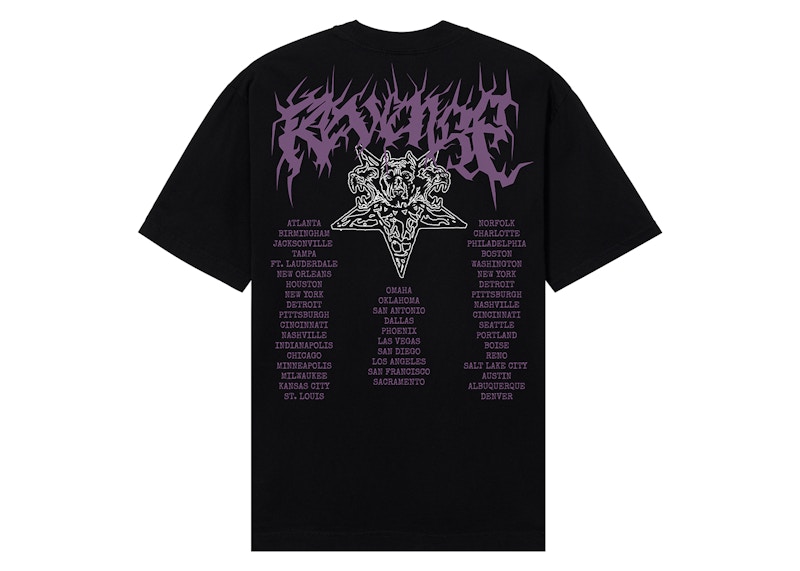 Revenge x City Morgue Metal Tour Tee Black Men's - SS24 - US
