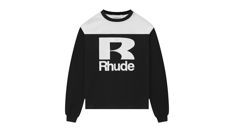 Rhude Racing Panel L/S Shirt Black/White Men's - SS26 - US