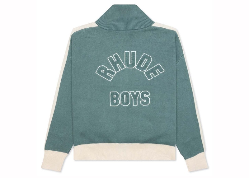 Rhude Rb Knit Track Jacket Ivory/Sage Men's - US