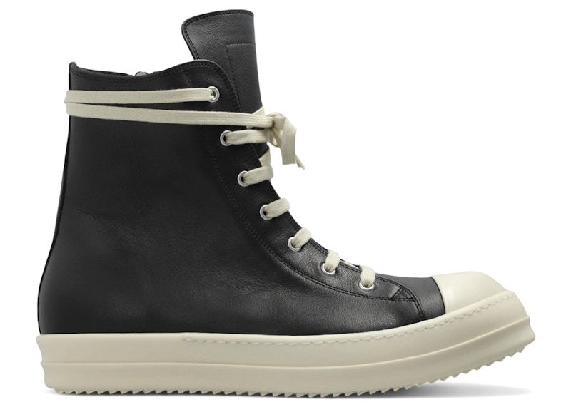 Rick Owens Scarpe In Pelle Sneaker Black Milk Men's - RU01F2890 LCO 911 ...
