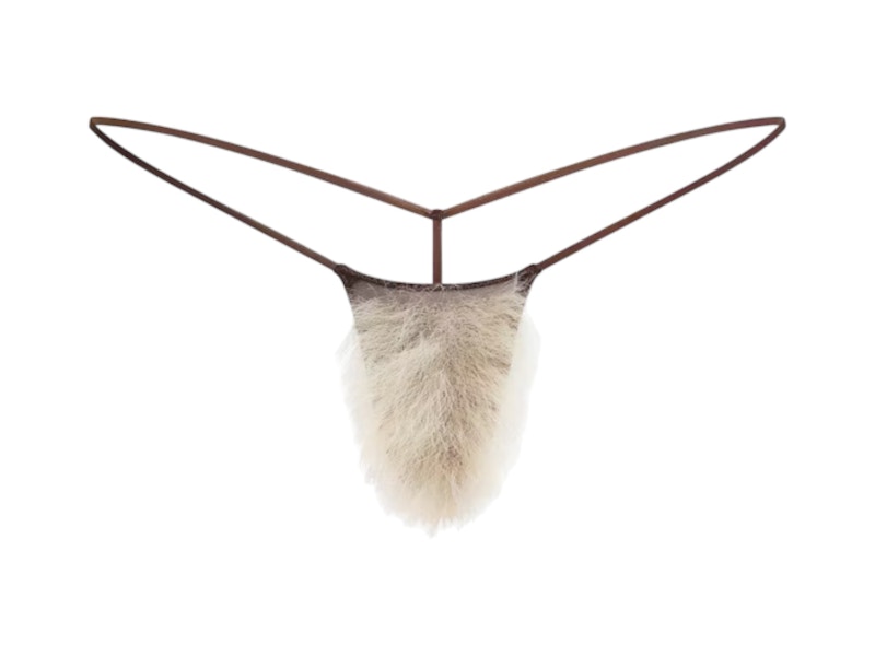 SKIMS Faux Hair Micro String Thong Cocoa Blonde Straight - US