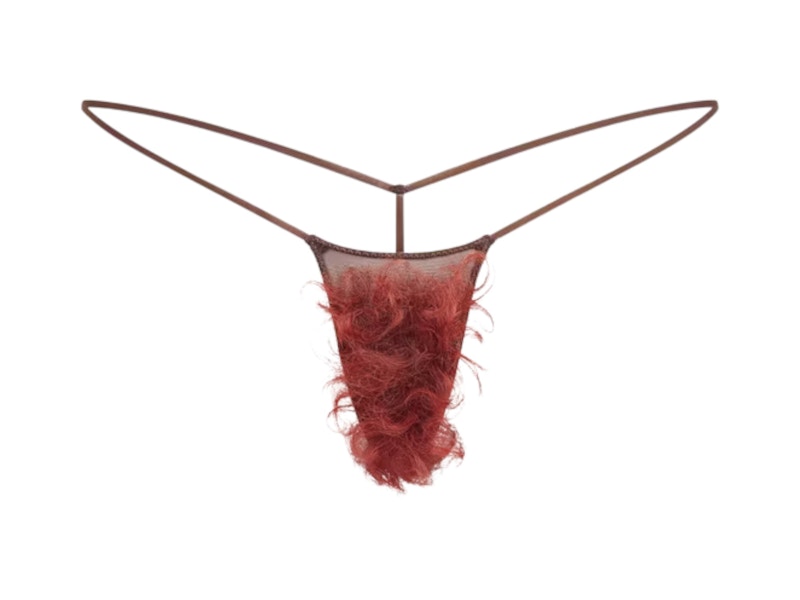 SKIMS Faux Hair Micro String Thong Cocoa Ginger Curly - US