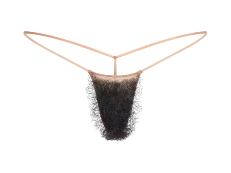 SKIMS Faux Hair Micro String Thong Sienna Black Curly - US