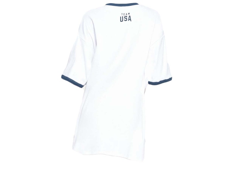 SKIMS For Team USA Cottom Rib Olympic T-Shirt Mini Dress White - FW24 - US