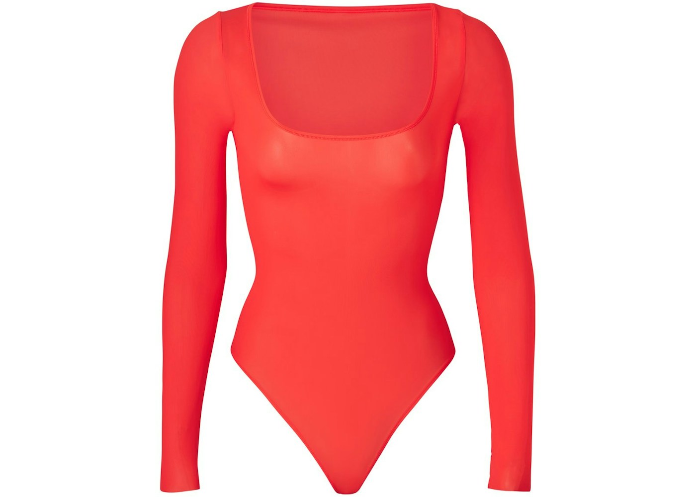 Skims Jelly Sheer Long Sleeve Bodysuit Poppy Ss21