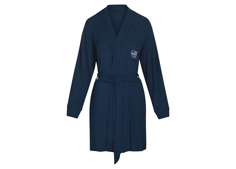 SKIMS Olympic Capsule Rib Robe Navy - SS21 - US