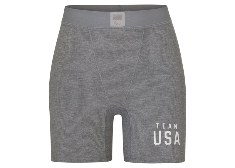 SKIMS Paralympic Capsule Rib Boxer Heather Grey - SS21 - US