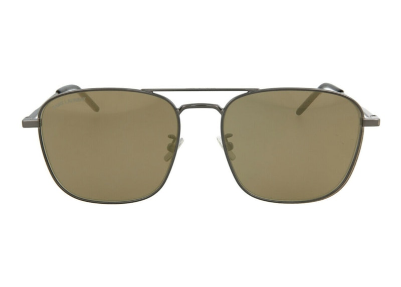Saint Laurent Aviator Sunglasses Ruthenium/Brown (SL309-30008020-012 ...