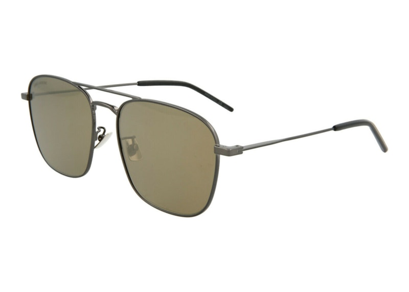 Saint Laurent Aviator Sunglasses Ruthenium/Brown (SL309-30008020-012 ...