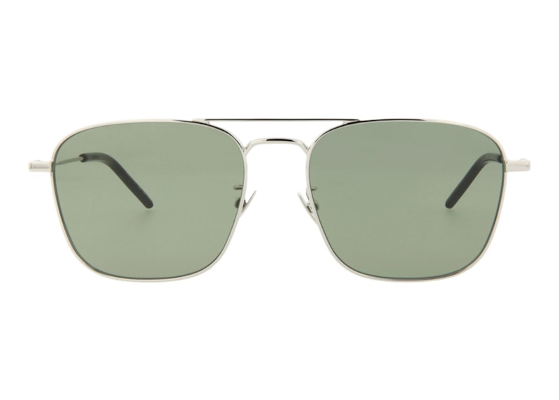 Saint Laurent Aviator Sunglasses Silver/Green (SL309-30008020-003) in ...