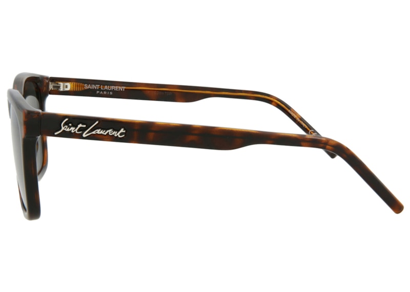 Saint Laurent Rectangle-Frame Injection Sunglasses Havana/Grey (SL318 ...