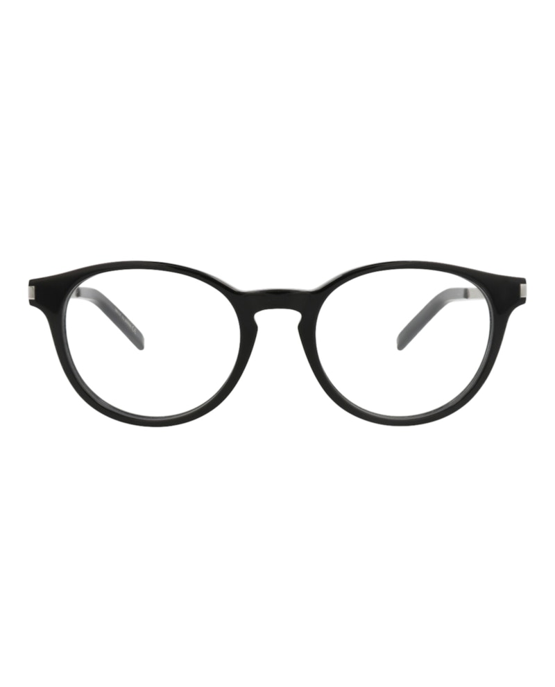 Saint Laurent Round-Frame Acetate Optical Frames Black Silver ...