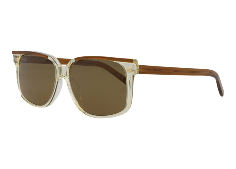 Saint Laurent Square Rectangle Sunglasses Brown (SL599-30014319-002) in ...
