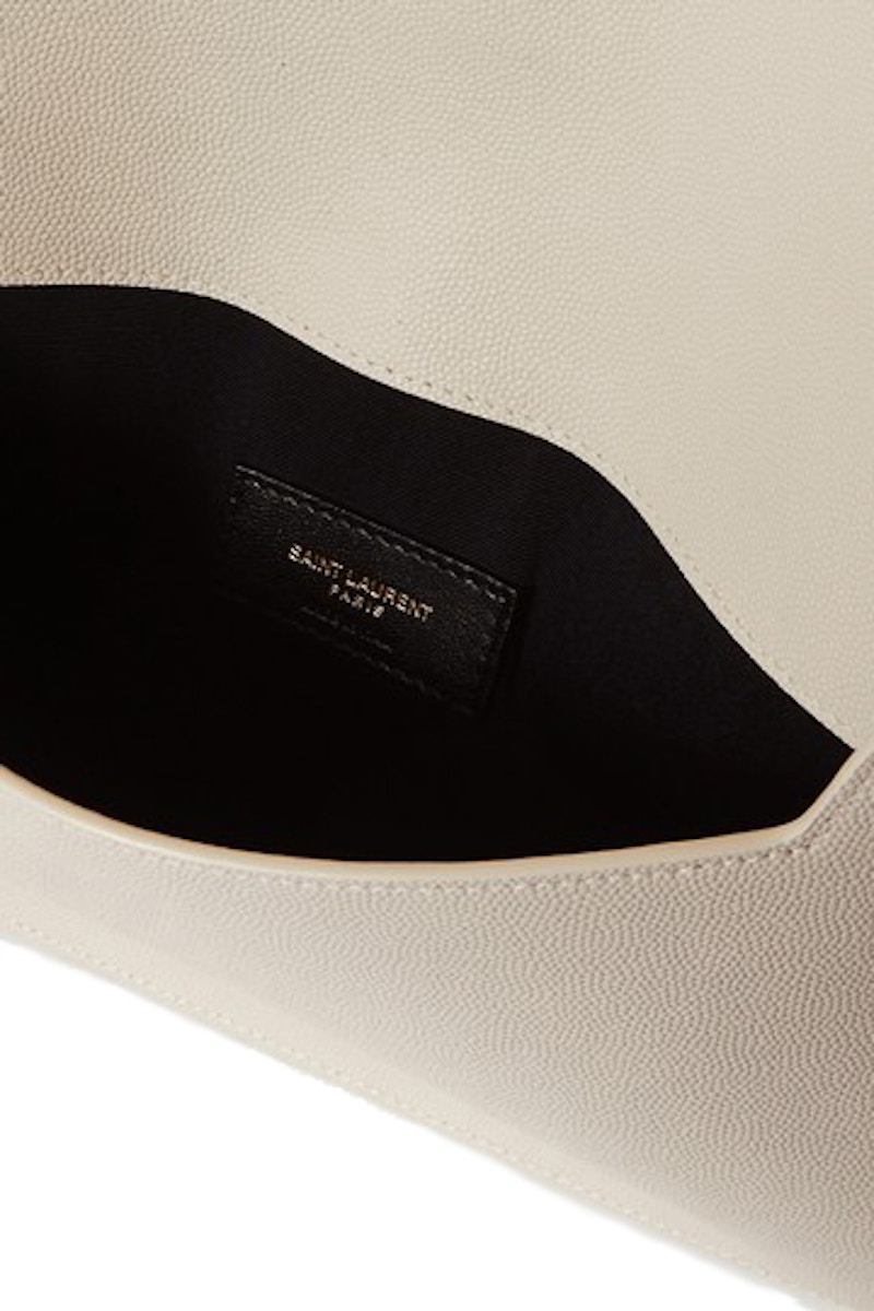 Saint Laurent Uptown Pouch Grain de Poudre White in Calfskin Leather ...