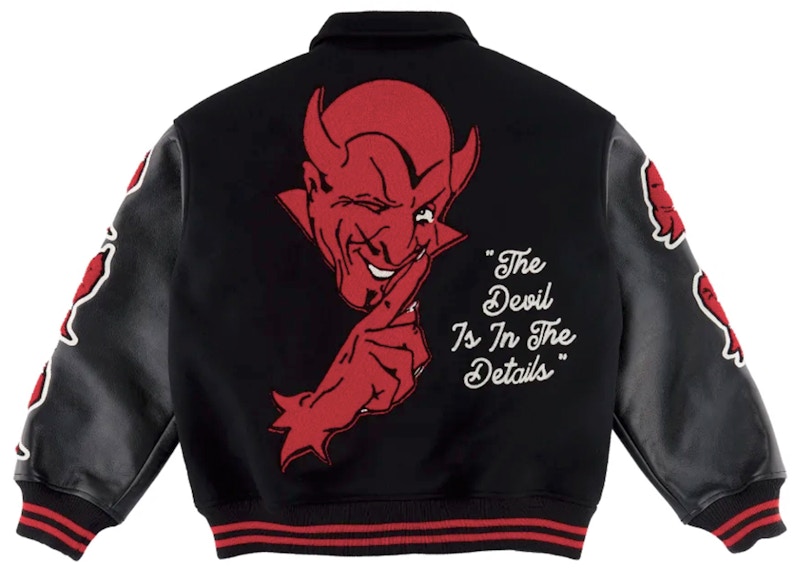 Saint Mxxxxxx Devil Varsity Jacket Black Men's - FW22 - US