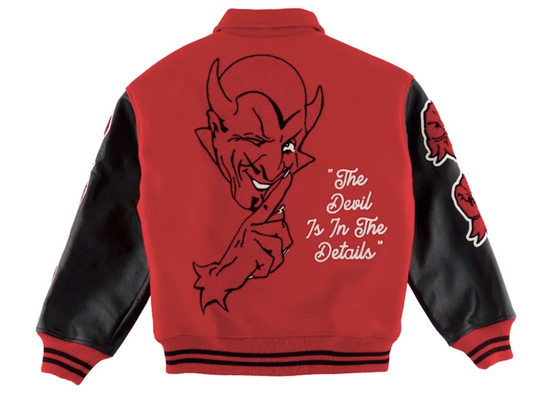 Saint Mxxxxxx Devil Varsity Jacket Red Men's - FW22 - US