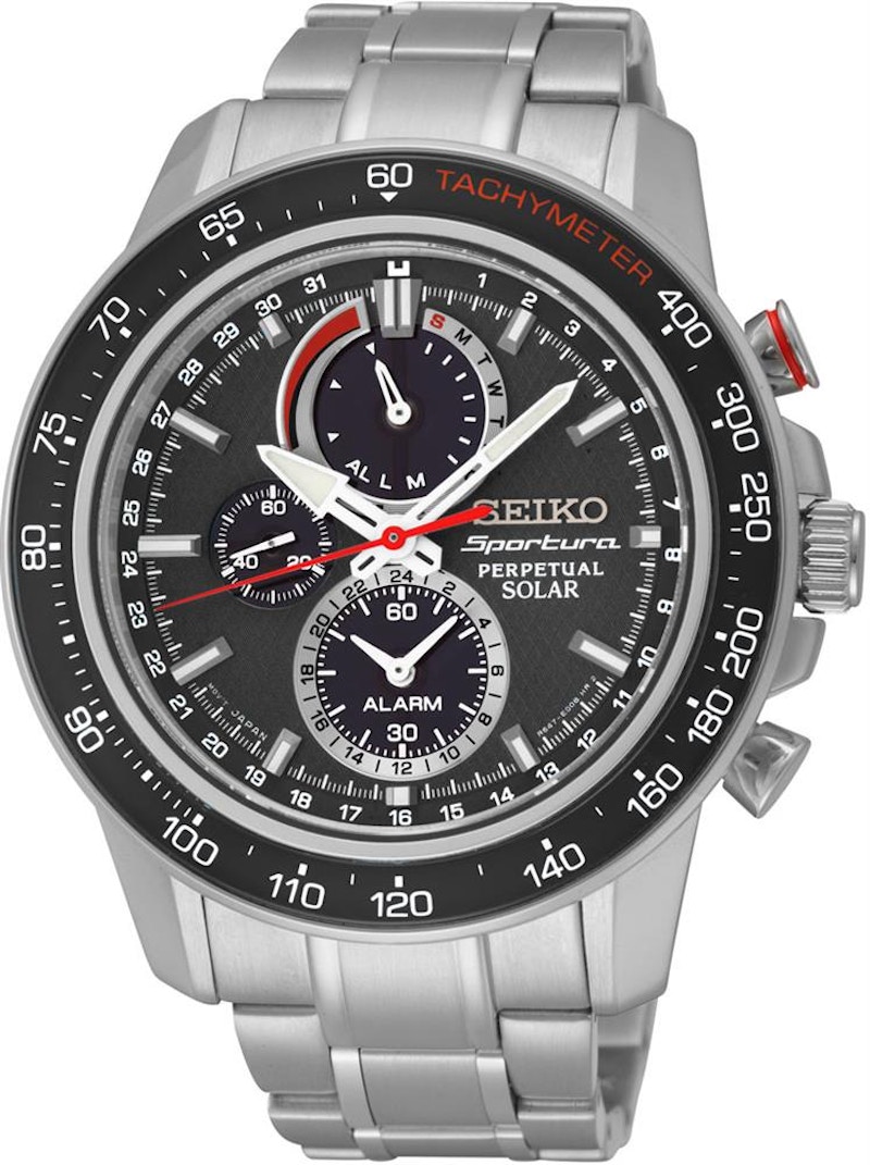 Seiko Perpetual Spotura Solar Chronograph SSC357 45mm in Stainless ...