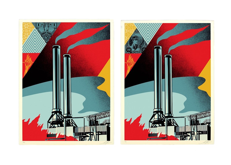Shepard Fairey Factory Stacks (Earth First) & Factory Stacks (Endless ...