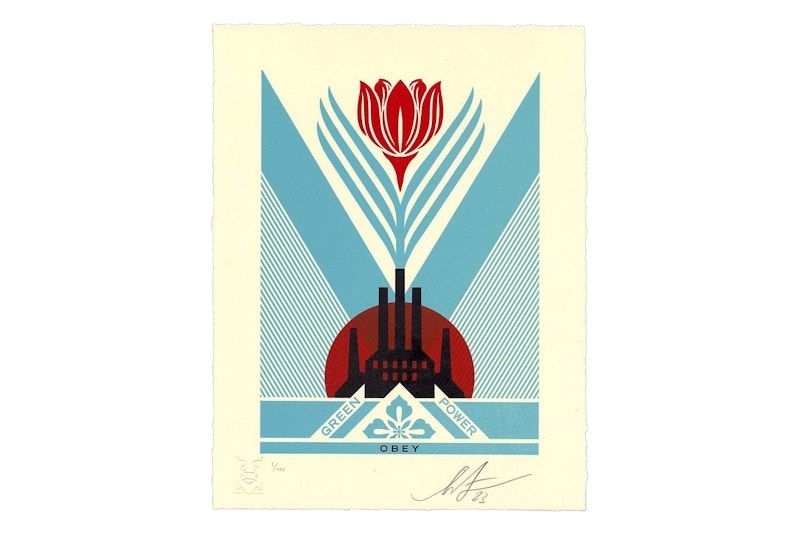 Shepard Fairey Green Power Factory Letterpress Print (Signed, Edition ...