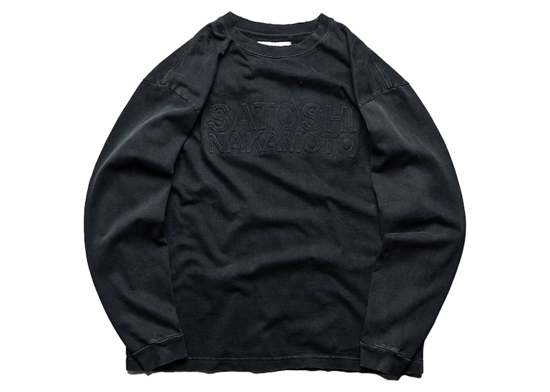 Sicko x Satoshi Nakamoto Emboss Long Sleeve Tee Vintage Black - FW22 - CN