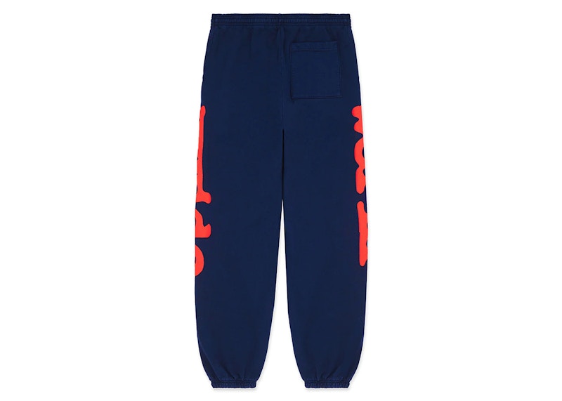 Sp5der Beluga Sweatpants Navy Men's - SS24 - US